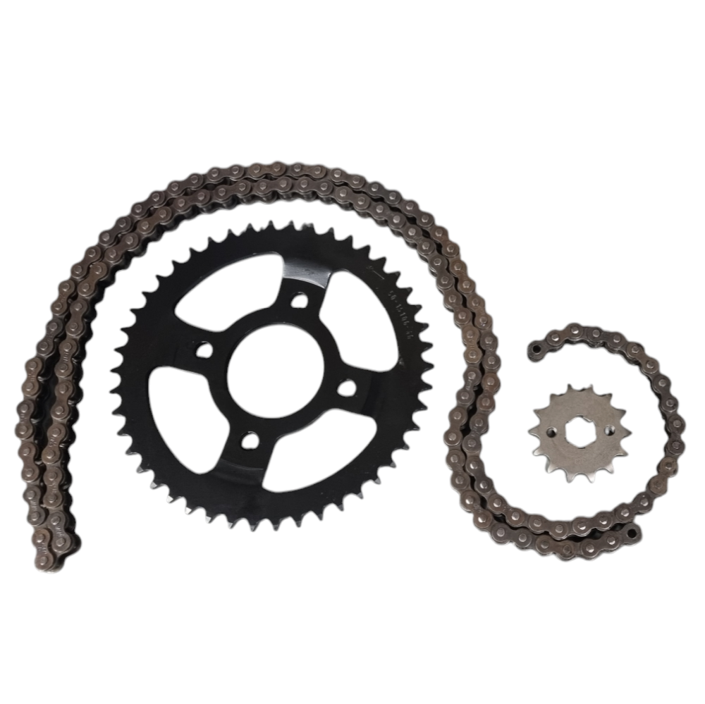 Chain & Sprocket Set Complete (Herald 125 euro 4) Cafe, Classic & Scra ...